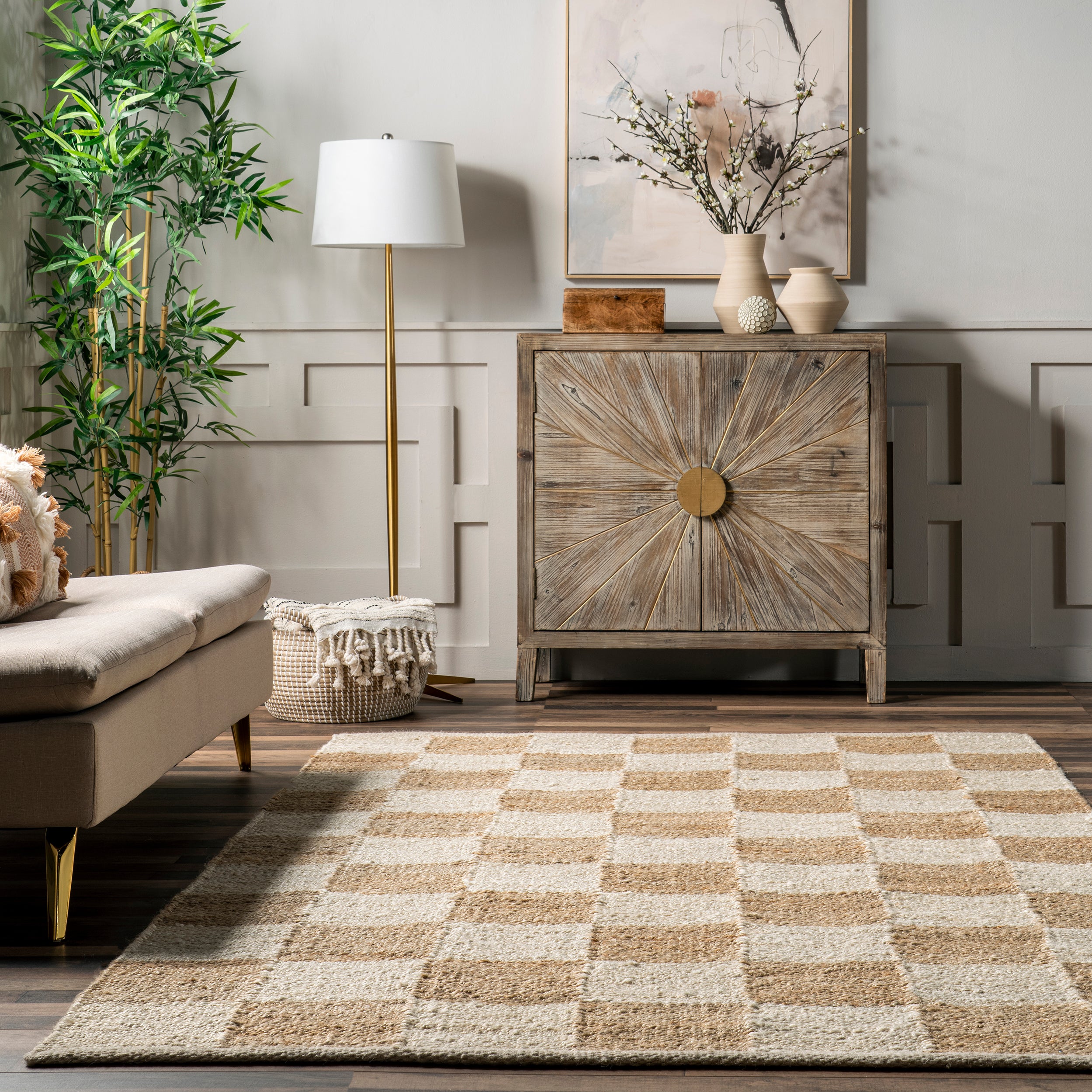 Christana Traditional Checkered Jute Area Rug — nuLOOM