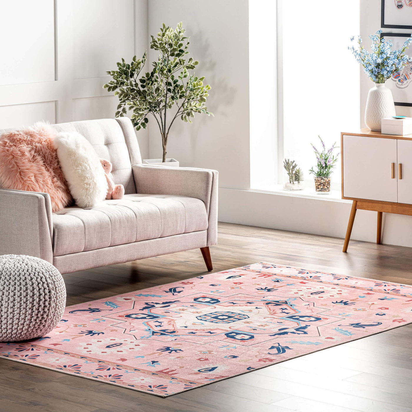 Roxanna Machine Washable Boho Floral Area Rug — nuLOOM