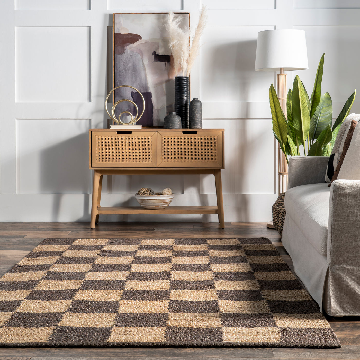 Christana Traditional Checkered Jute Area Rug — nuLOOM