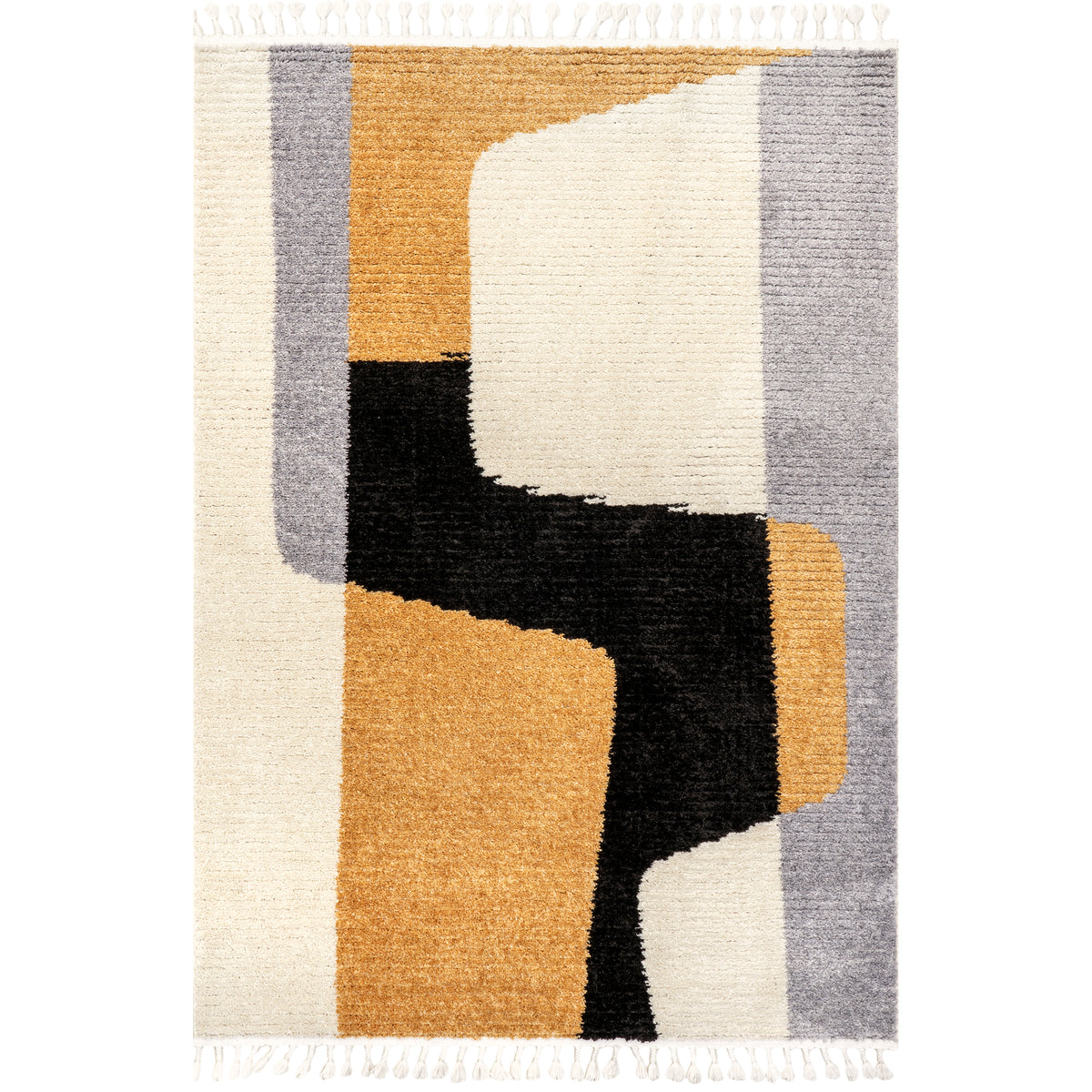 Elsea Modern Colorblock Tassel Area Rug — nuLOOM