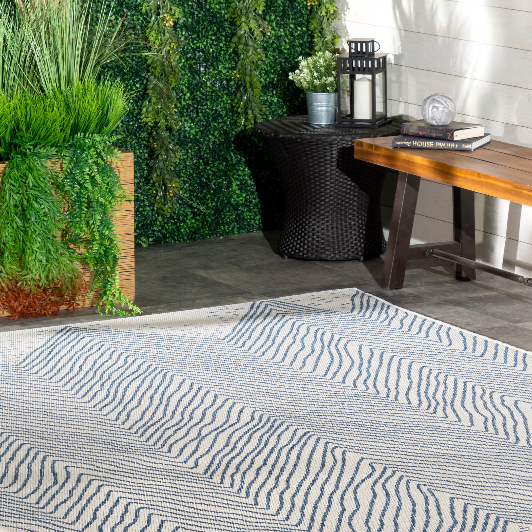 Wavy Chevron Outdoor Area Rug — nuLOOM