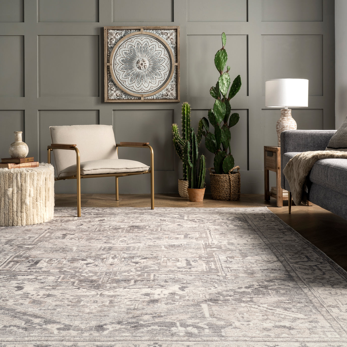 Brielle Machine Washable Vintage Medallion Area Rug — nuLOOM