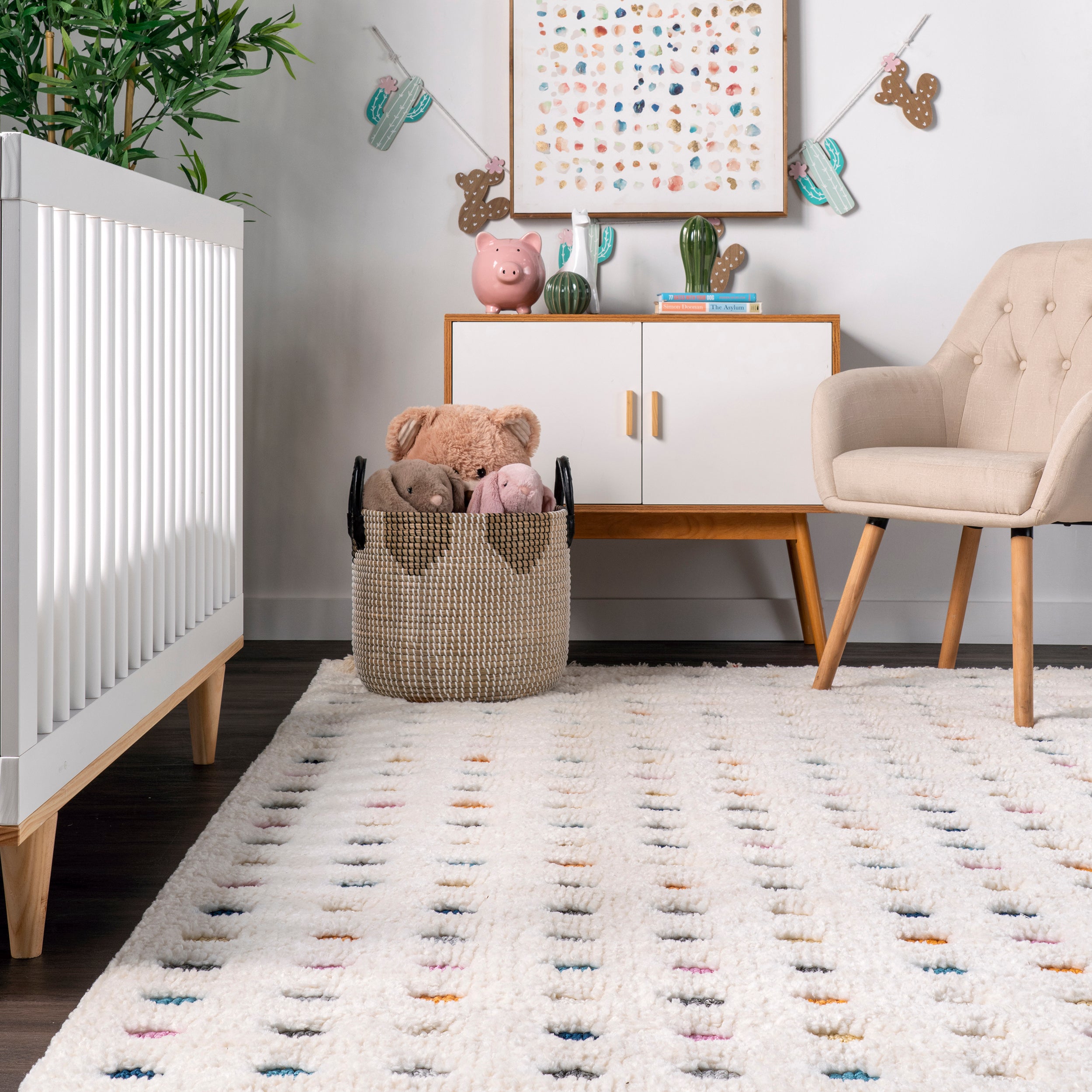 Behati Polka Dot Kids Tasseled Area Rug — nuLOOM