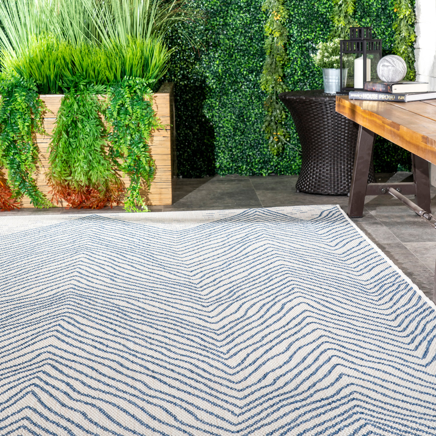 Wavy Chevron Outdoor Area Rug — nuLOOM