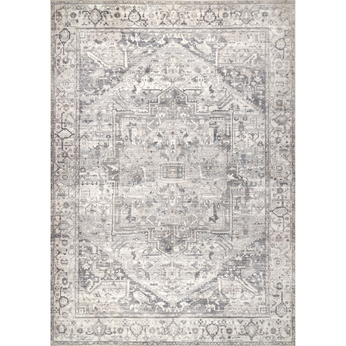 Brielle Machine Washable Vintage Medallion Area Rug — nuLOOM