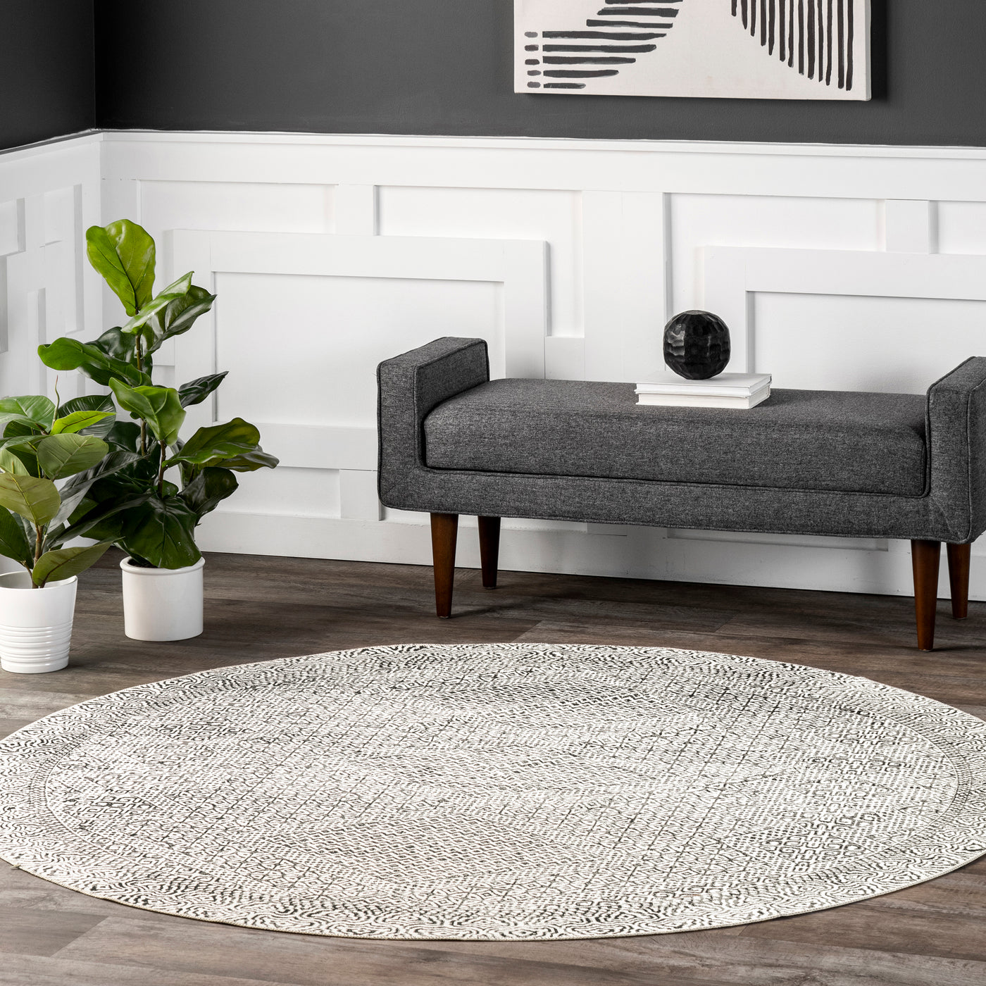 Abstract Tribal Machine Washable Area Rug — nuLOOM