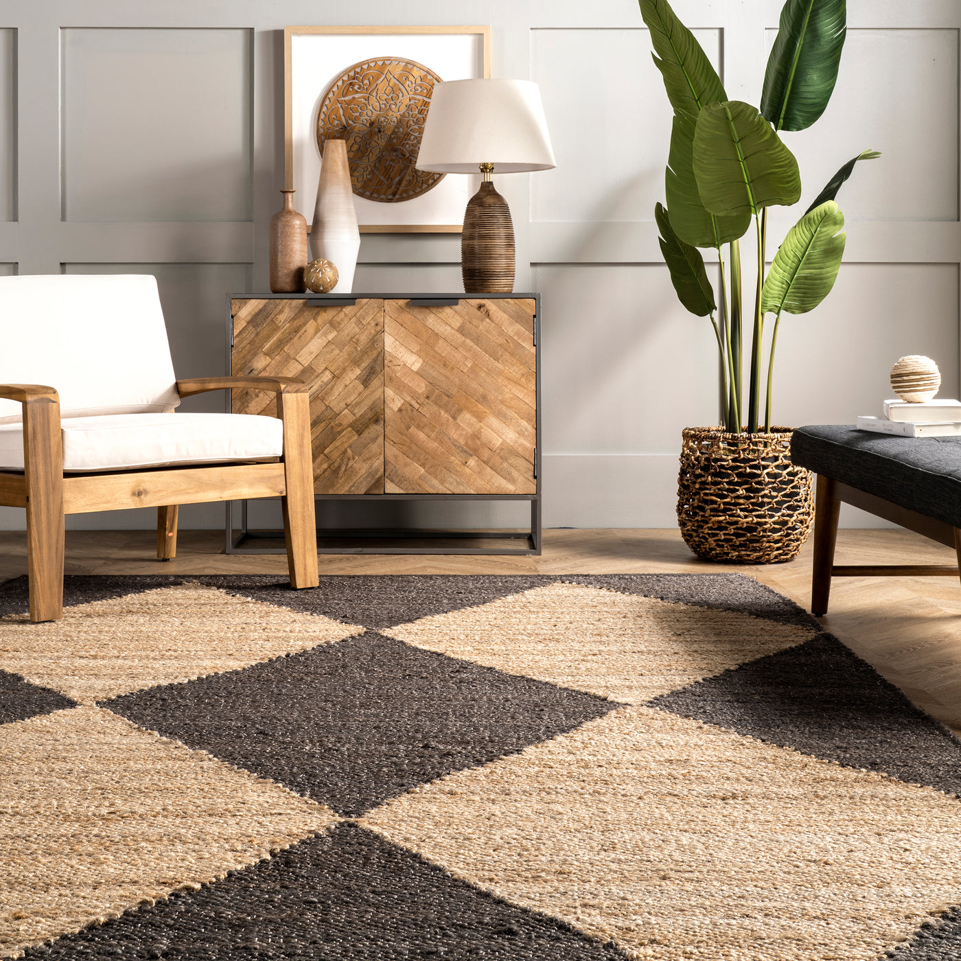 Pandora Diamond Jute Area Rug — nuLOOM