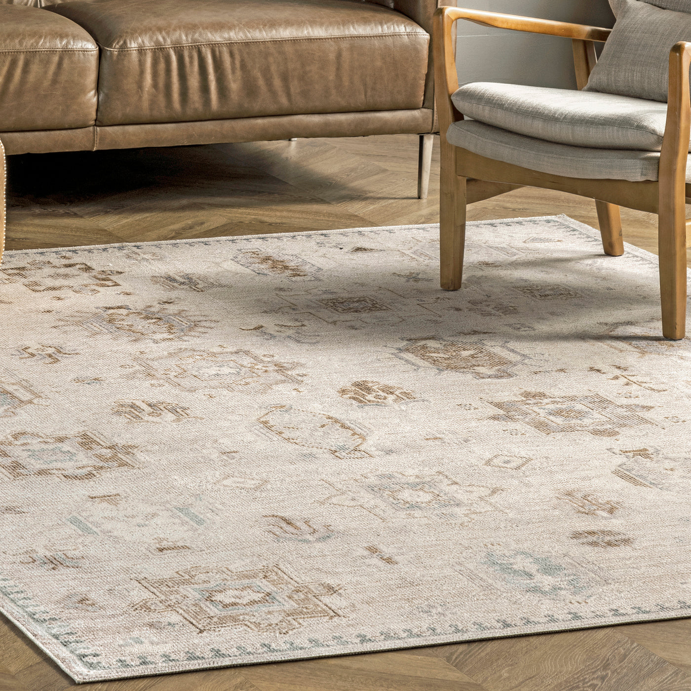 Krystin Distressed Machine Washable Area Rug — nuLOOM